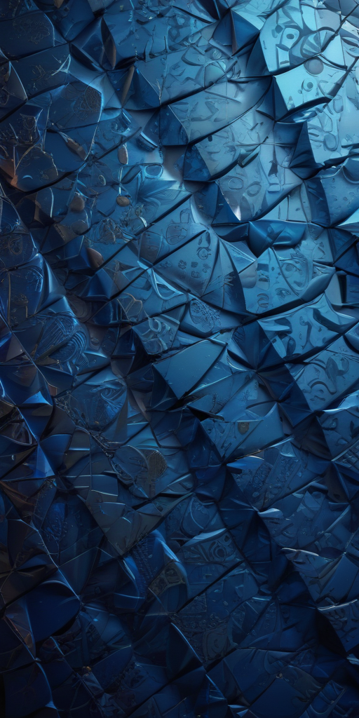 Abstract Blue Textures: A Visual Exploration of Shattered Geometric Shapes