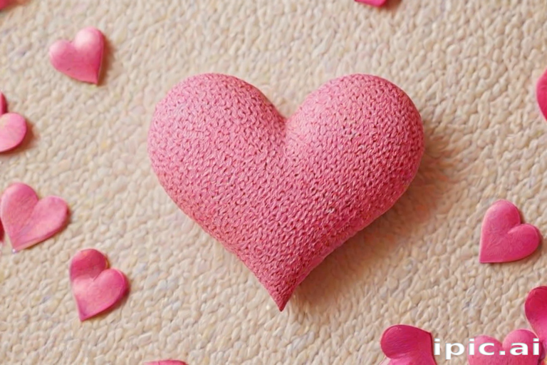 Colorful Pink Heart Surrounded by Smaller Pink Heart Decorations on ...