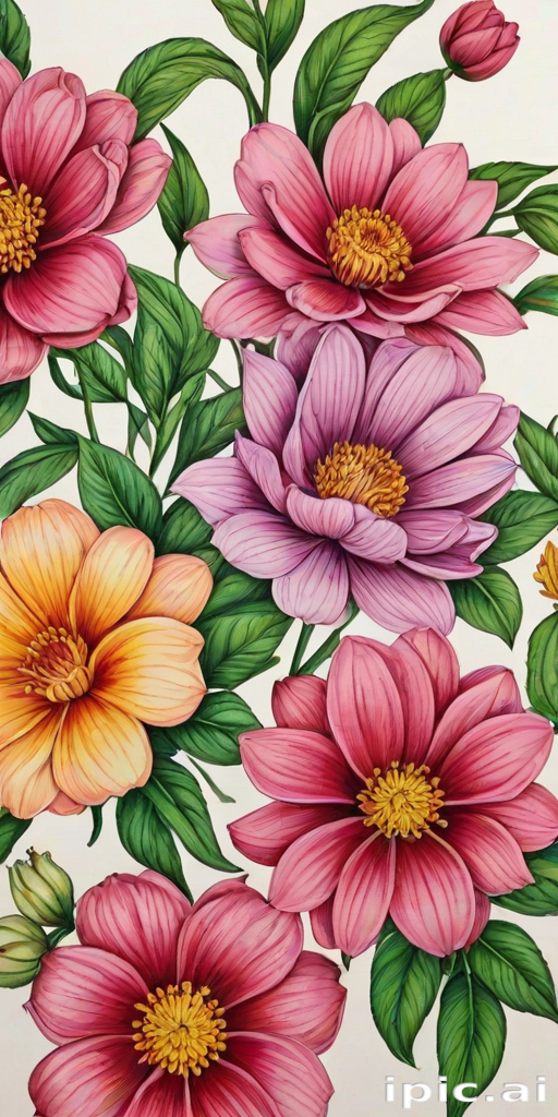 Vibrant Floral Arrangement Featuring Lush Blooms in Vivid Colors and ...