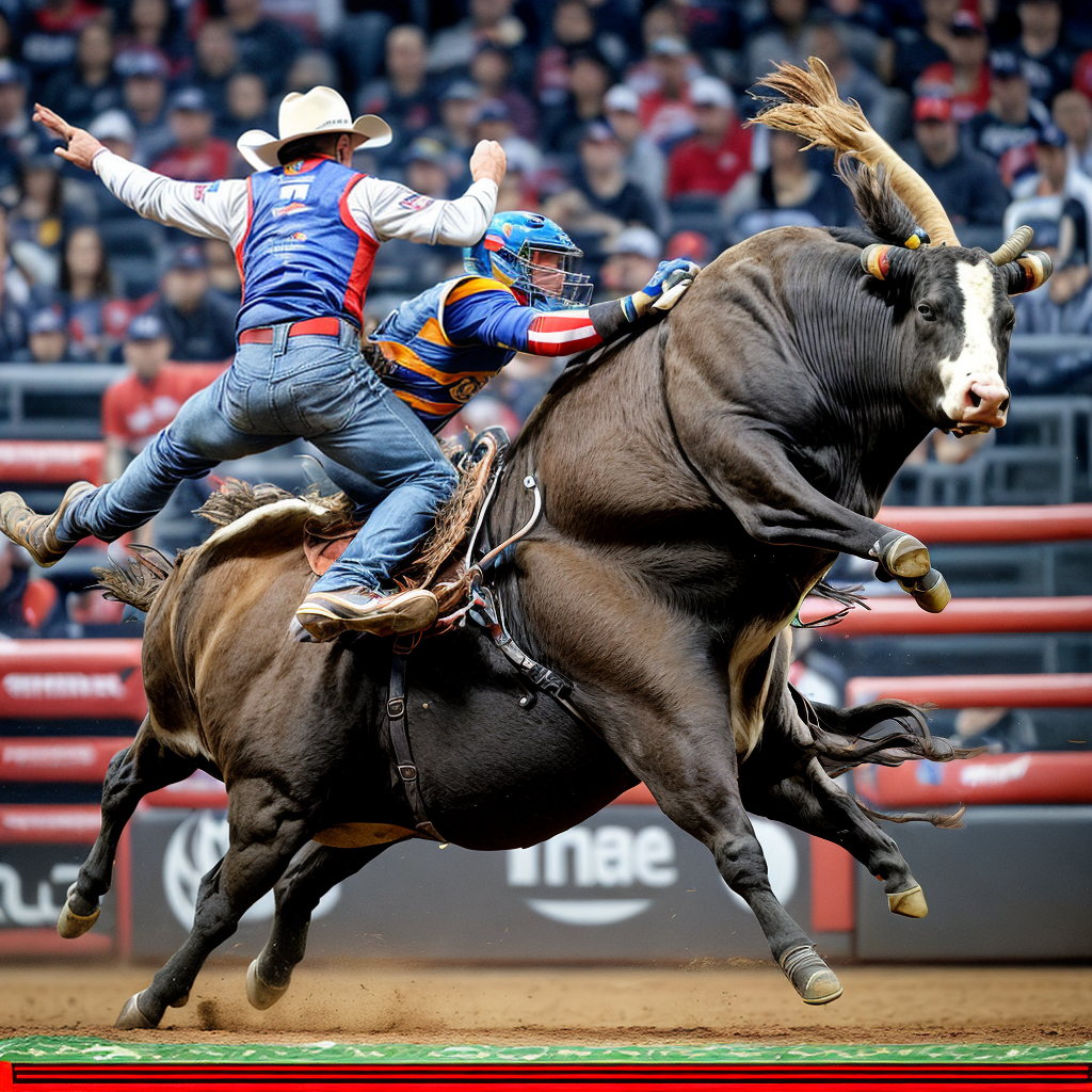 bull riding with a rocket