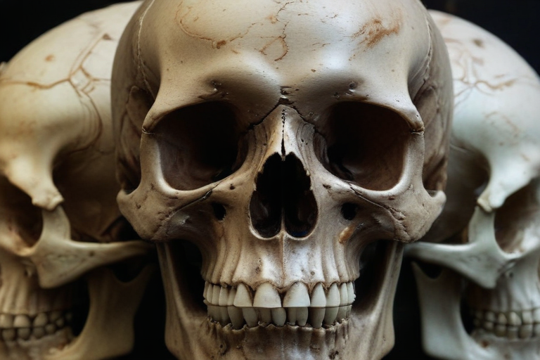 An Intriguing Display of Human Skulls Showcasing Anatomical Features ...