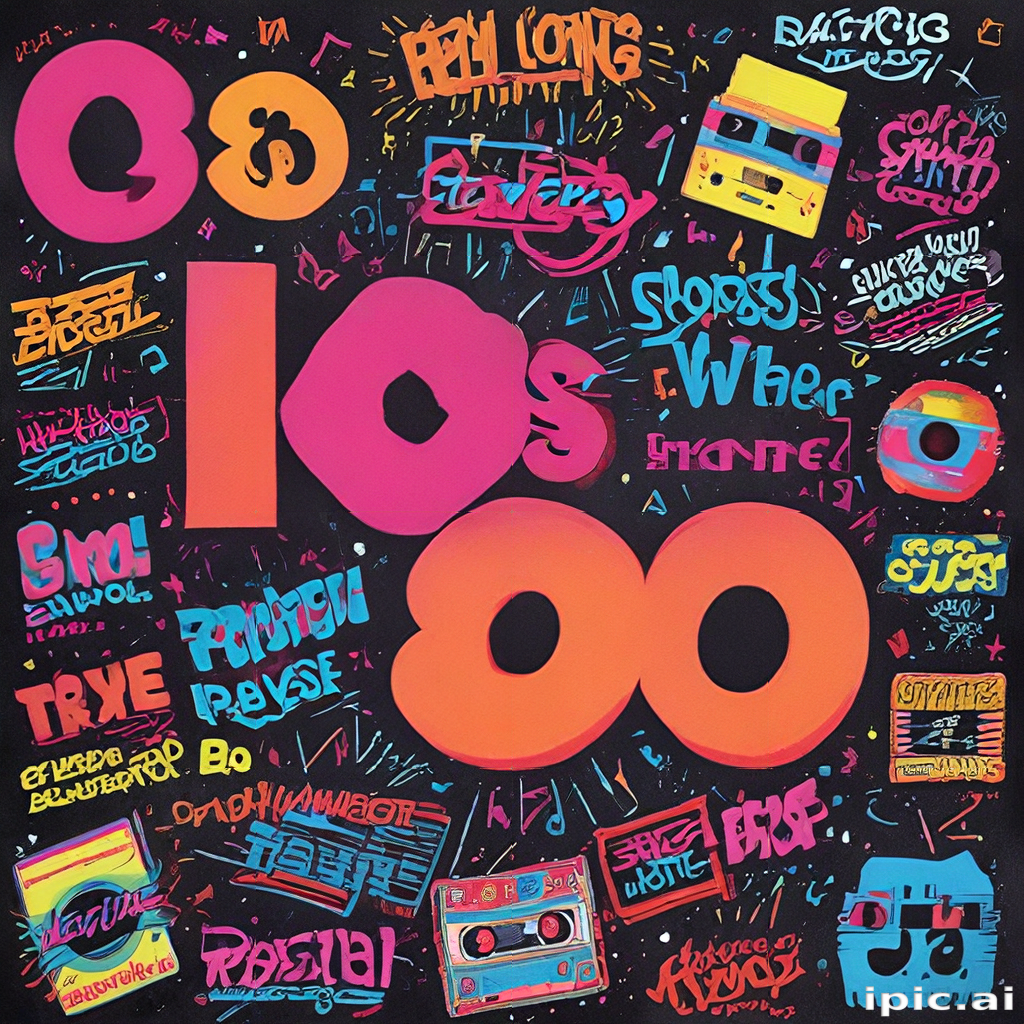Colorful Retro Design Celebrating the Vibrant Culture of the 1980s