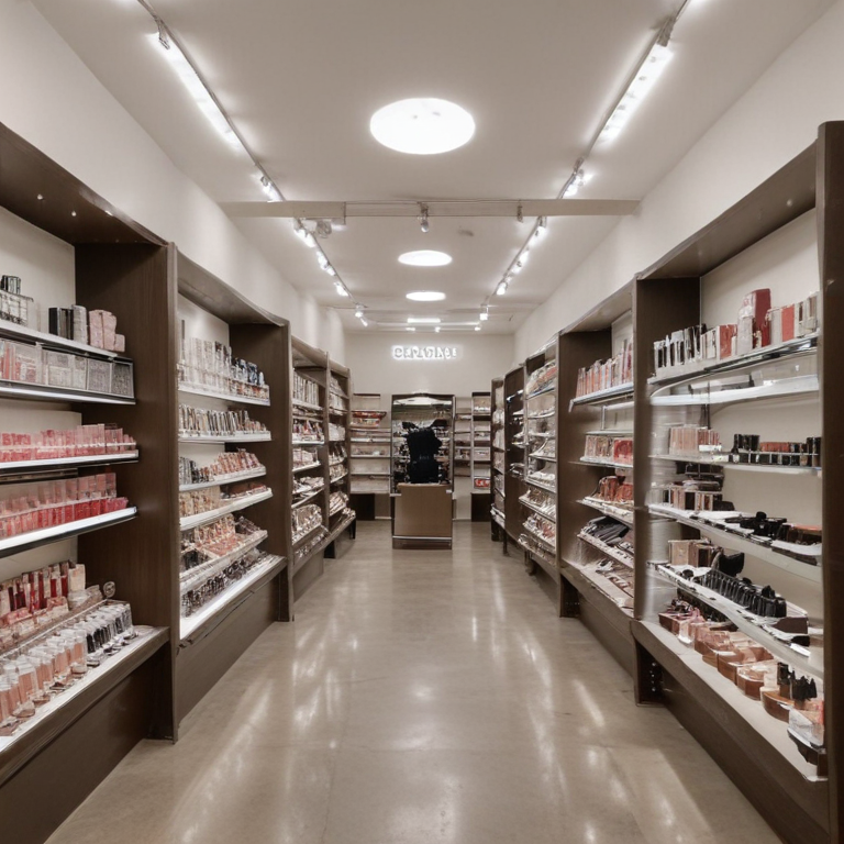 Bright and Organized Beauty Store Aisle Showcasing Various Cosmetic ...