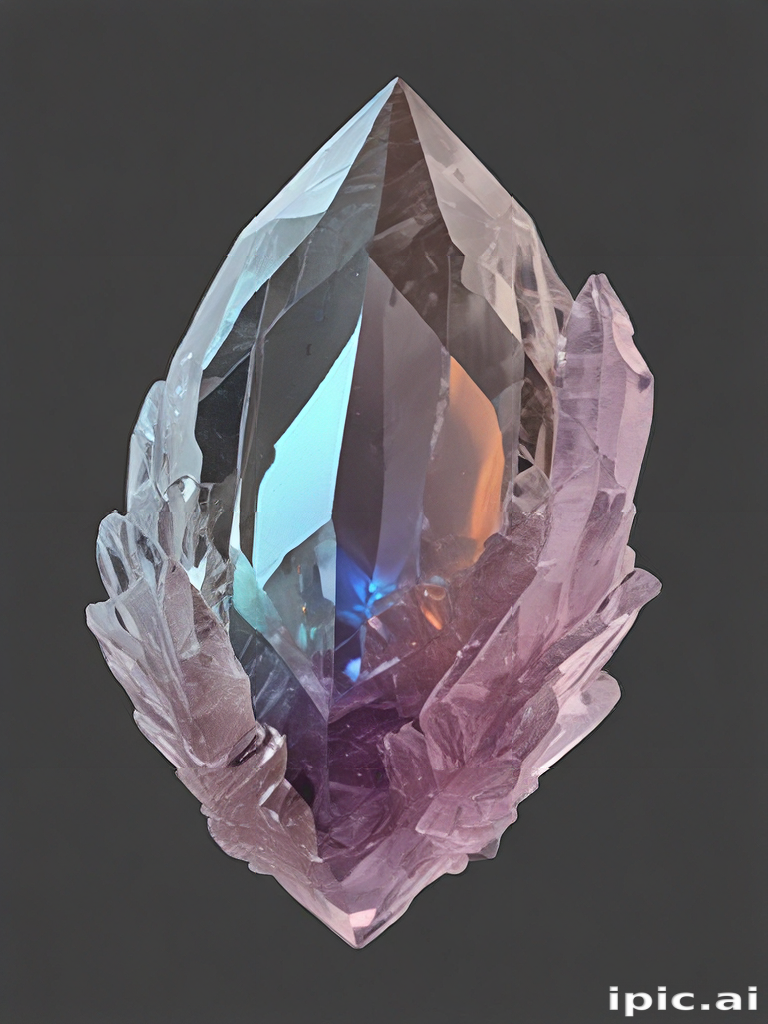 Stunning Iridescent Crystal Formation with Intricate Facets and ...