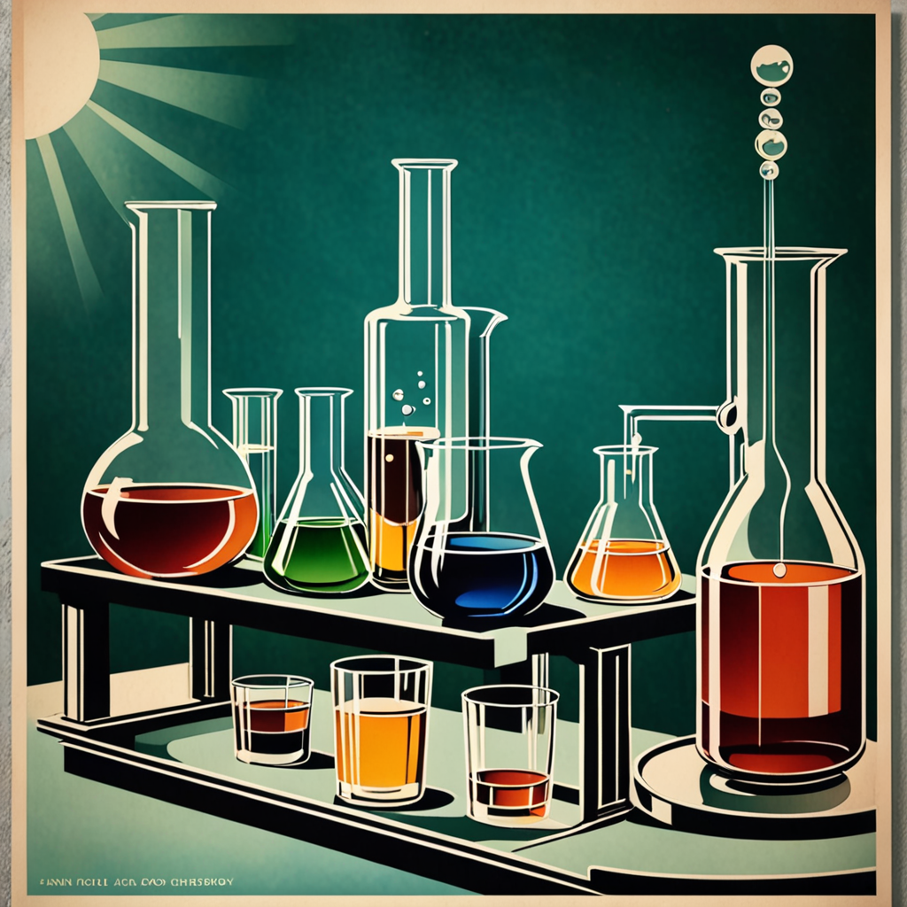 art deco Alcohol in Chemistry Laboratory poster without text without people