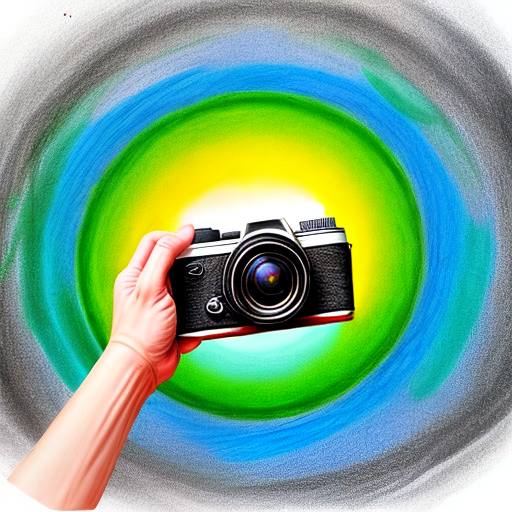 first person of view with camera in hands through eyes drawing style ...