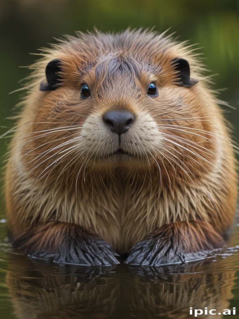 Curious Aquatic Creature Posing Playfully in Calm Water Environment