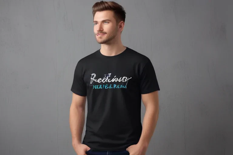 Stylish Black T-Shirt Featuring Unique Graphic Design for Casual Wear