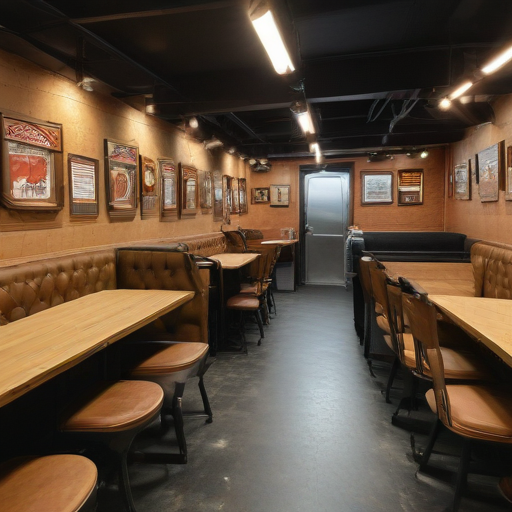 a fried chicken bunker room that is themed as a restrunt