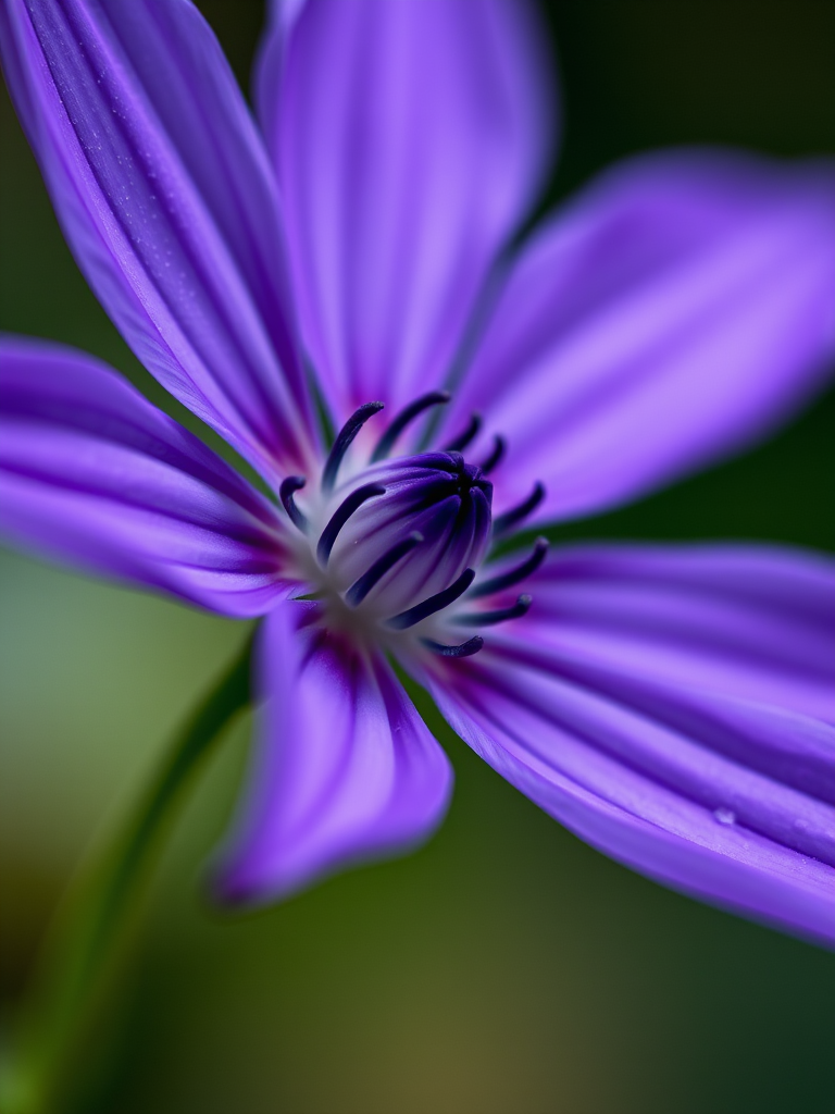 A Close-Up of a Beautiful Purple Flower with Delicate Petals and ...