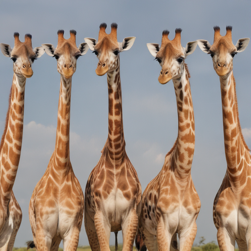 comparison of neck evolution of 4 giraffe generations