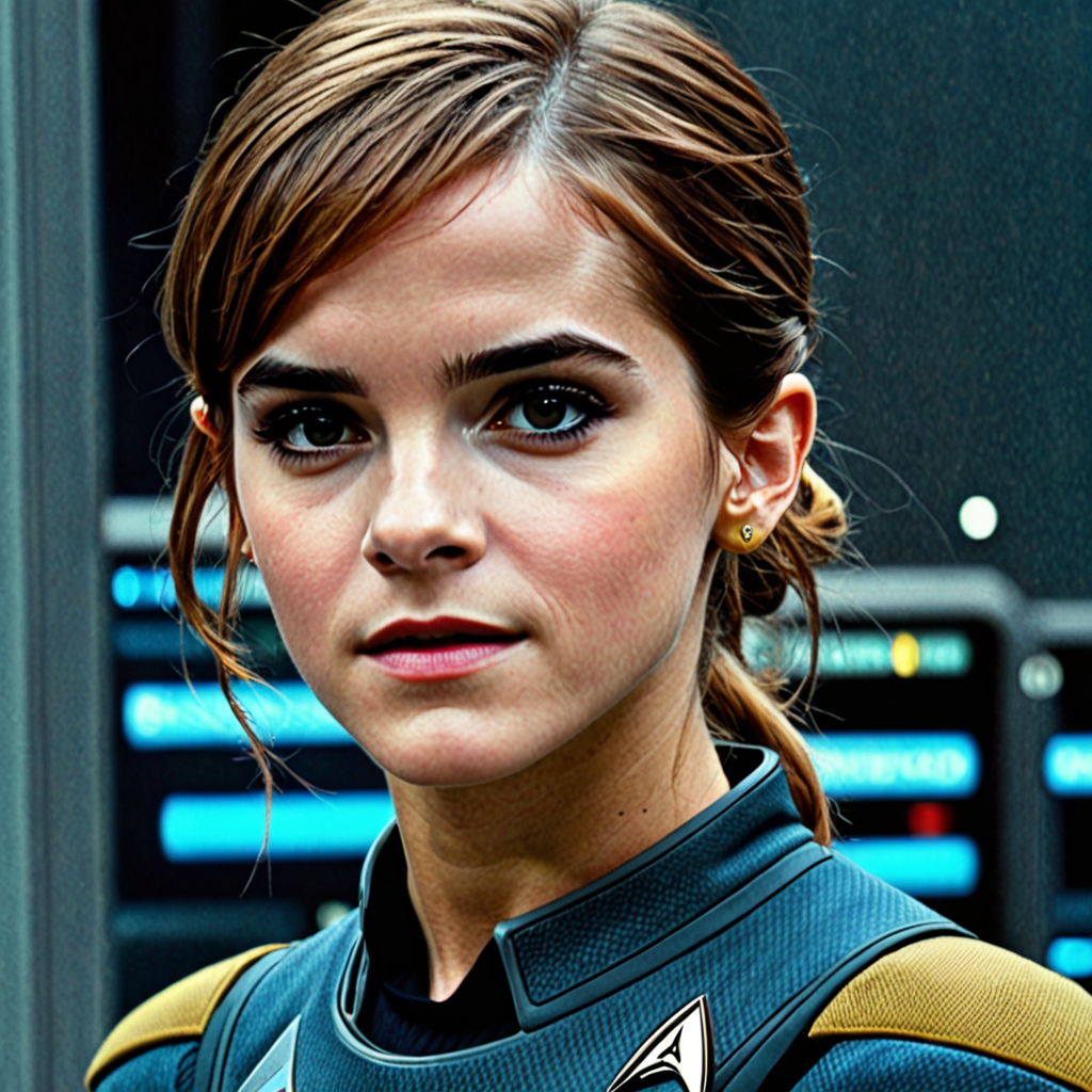 hyper realistic, Emma Watson, , star trek, captured