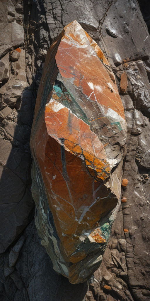 Intricate Patterns and Colors on a Unique Rock Formation in Nature