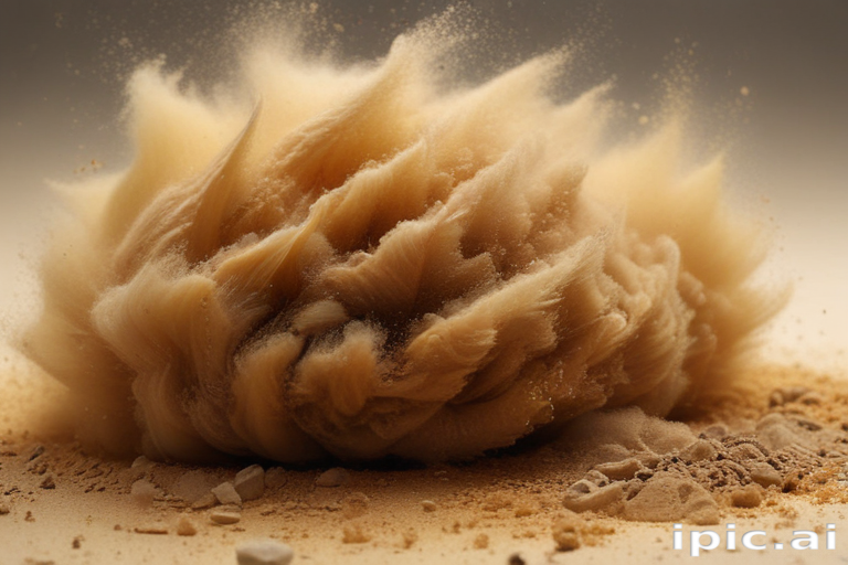 Dynamic Explosion of Sand Particles Creating a Natural Eruption Effect