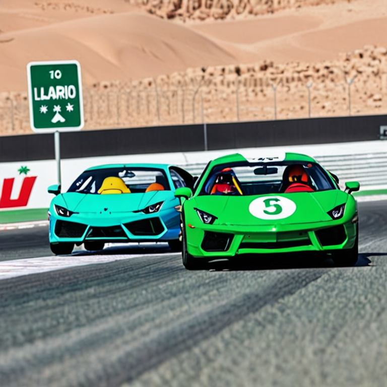 Mario and Luigi racing in Saudi Arabia