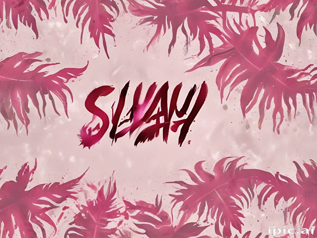 Bold and Vibrant Tropical Background with the Word 'SLAY' in Center