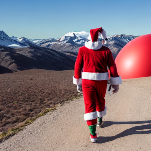 santa and elves and reindeer all exercising in the north pole to get ...