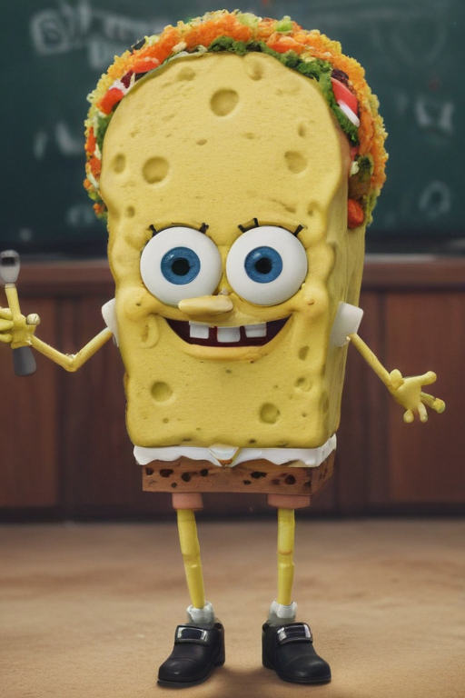 Spongebob with a taco