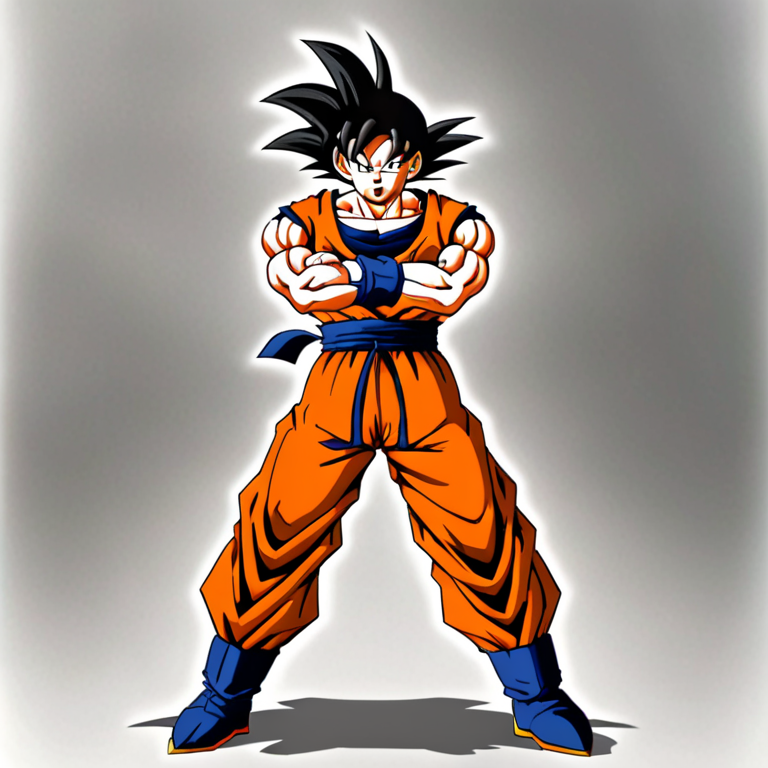 goku in super saiyan 1, charging his ki