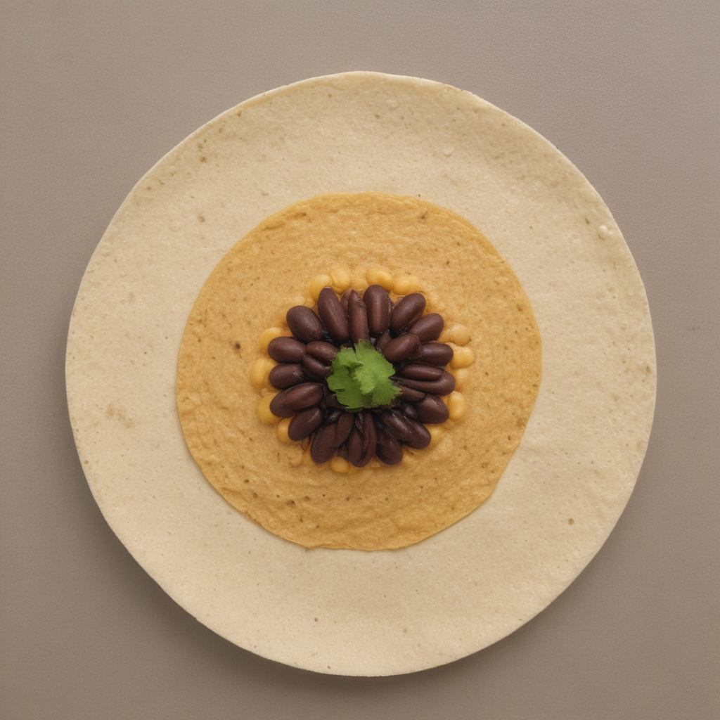 Make a museum exhibit with a corn tortilla with bean on the inside. In ...
