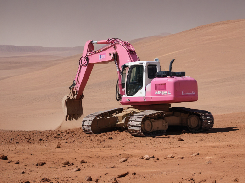 Pink Excavator on Mars