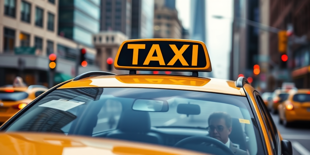 Capture a high-resolution image of a taxi with a prominent "TAXI" sign ...