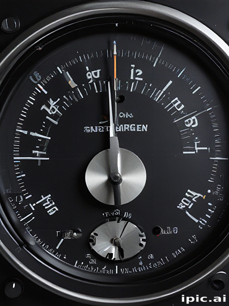 Close-Up of an Intricate Aircraft Altimeter Displaying Altitude ...