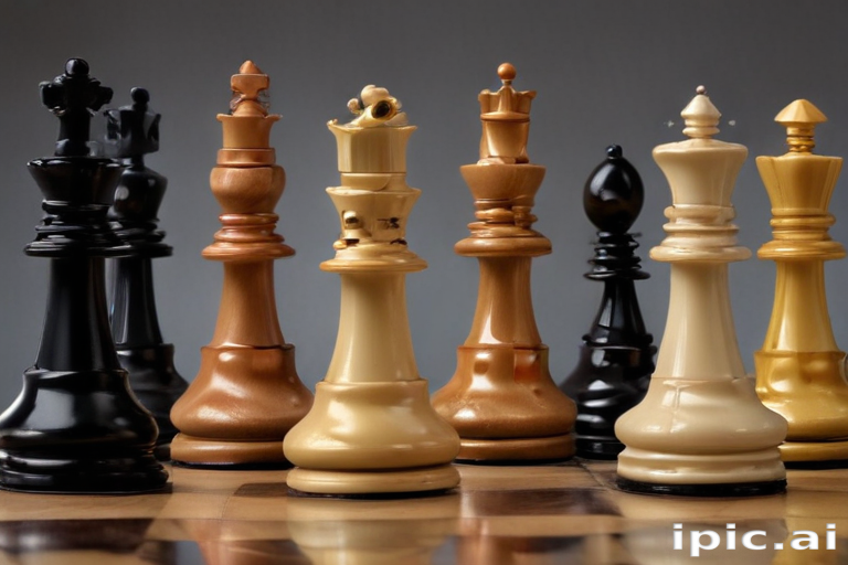 An Elegant Display of Chess Pieces in Black and White Colors
