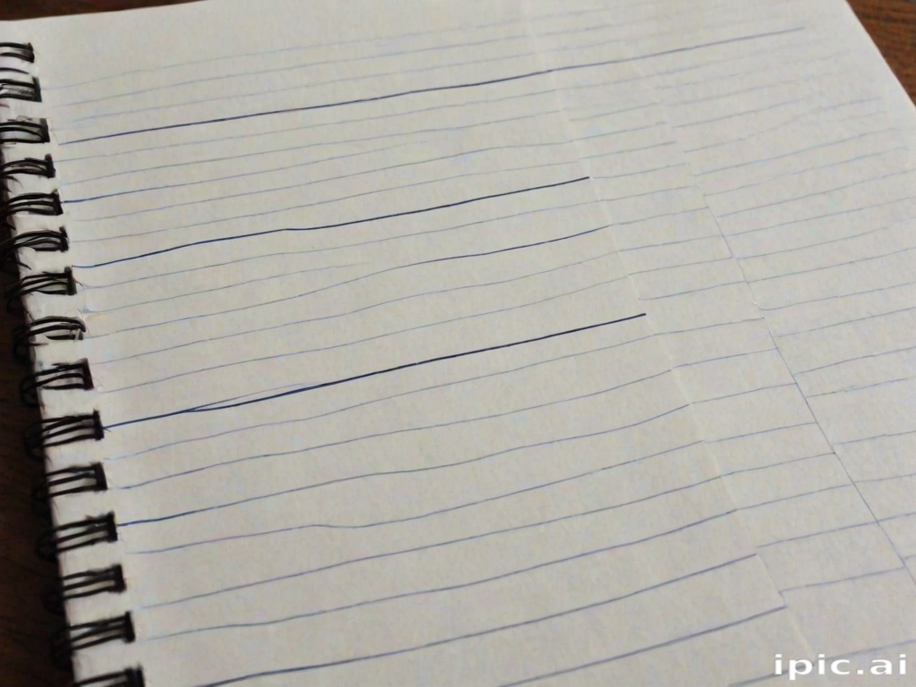 A Blank Notebook Page with Blue Lines for Writing and Creativity