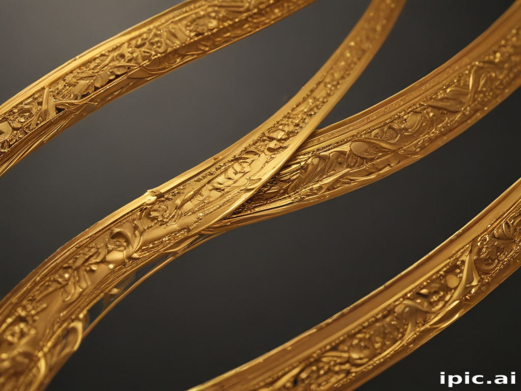Intricately Designed Golden Bands Showcasing Exquisite Engravings and ...