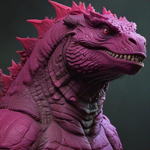 godzilla but with magenta color