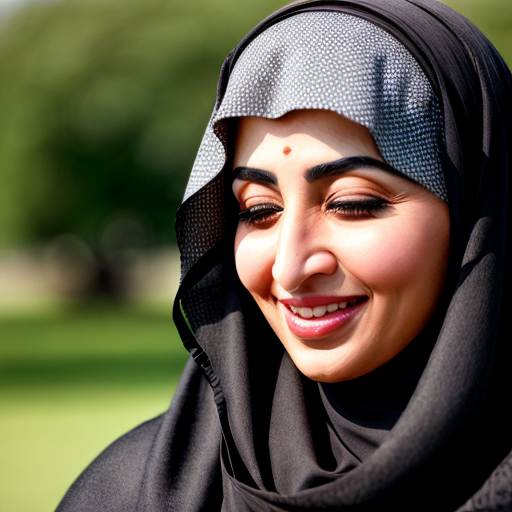 The personality of an Arab woman shows signs of joy, pleasure, and optimism