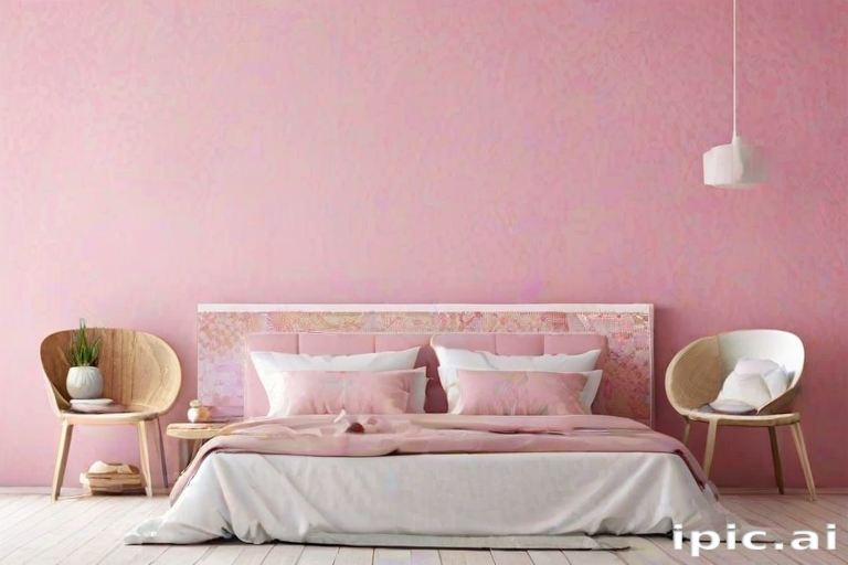 Cozy and Elegant Bedroom with Soft Pink Walls and Minimalist Decor