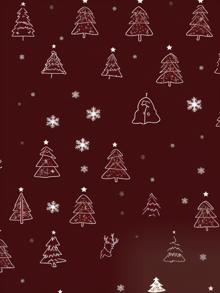 Festive Holiday Pattern Featuring Christmas Trees, Snowflakes, and ...