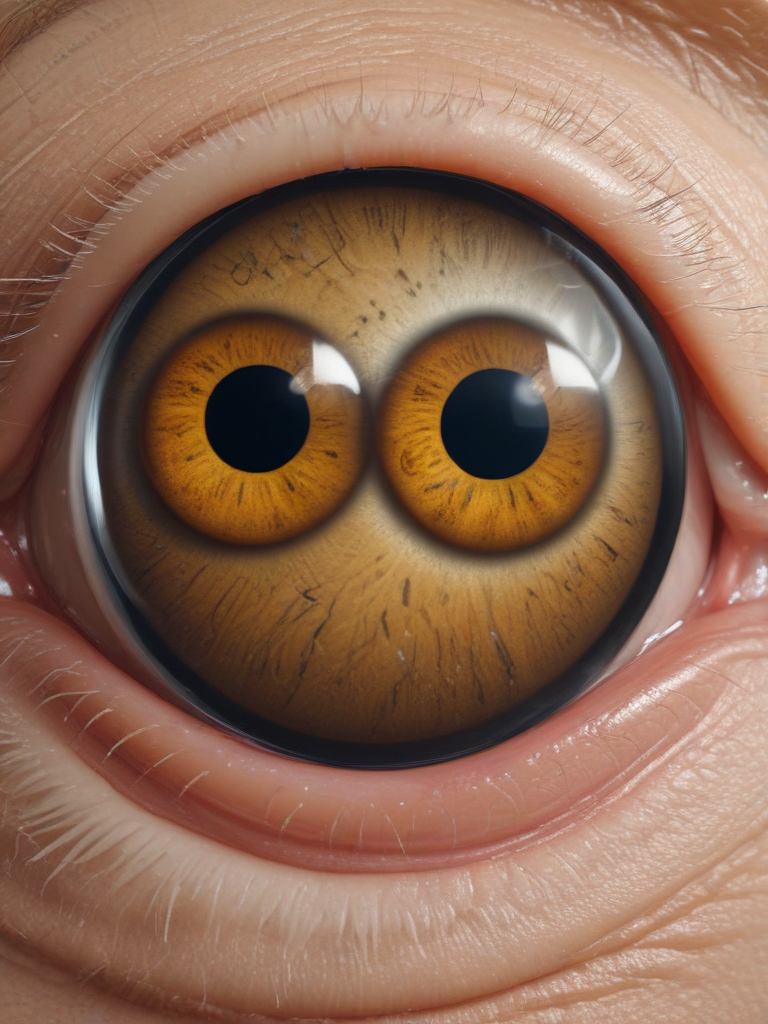 A Close-Up View of a Realistic Human Eye with Distinct Features