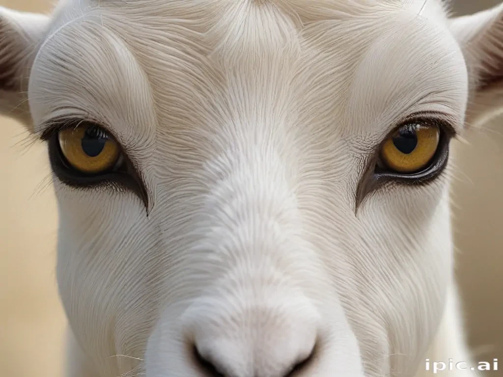 A Close-Up of a Goat's Face Highlighting Its Striking Features and ...
