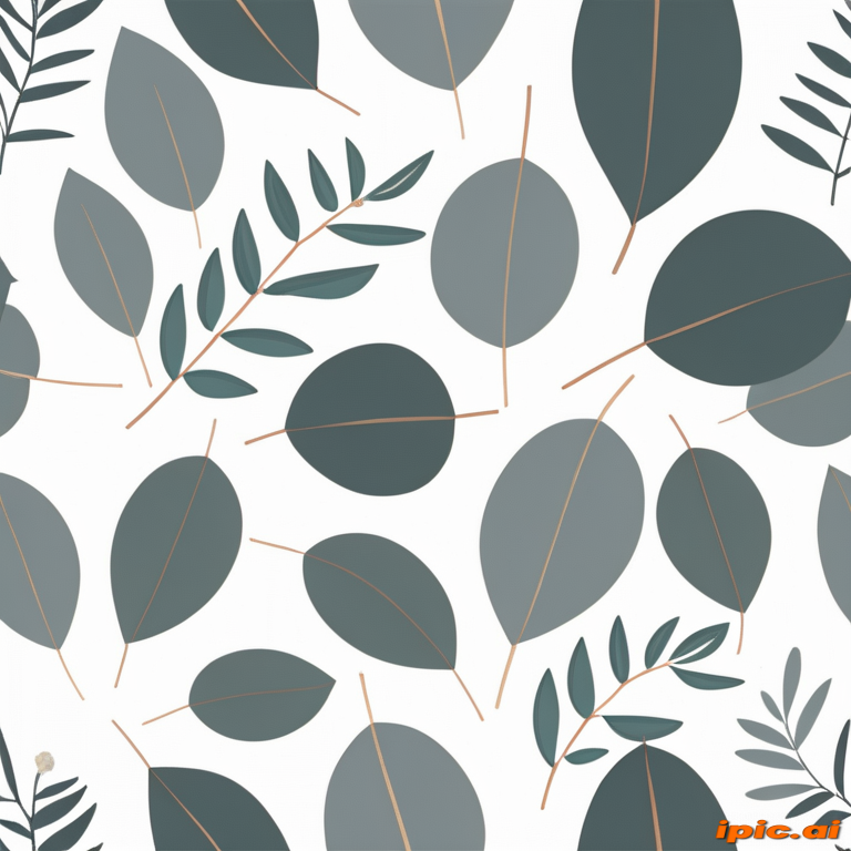 Elegant and Modern Leaf Pattern Featuring Various Shades of Greenery.