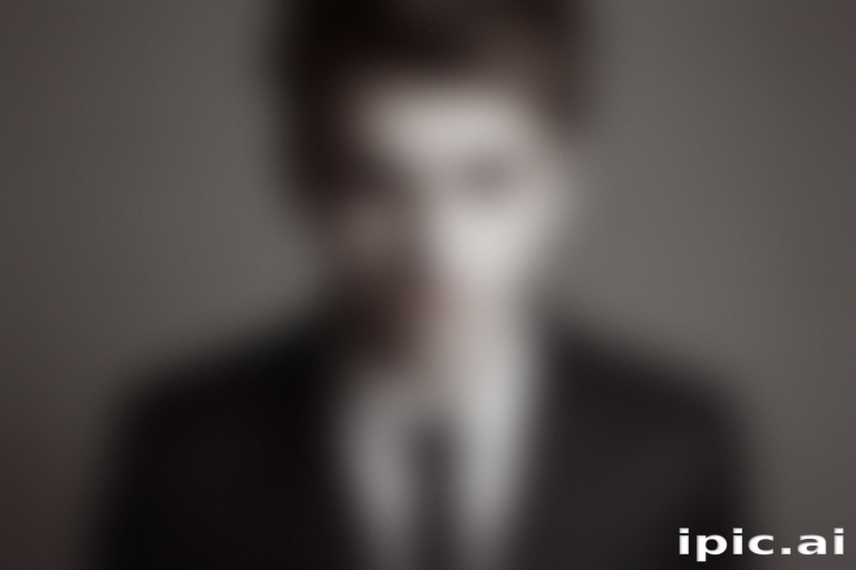 Abstract Portrait of a Mysterious Figure in a Dark Suit