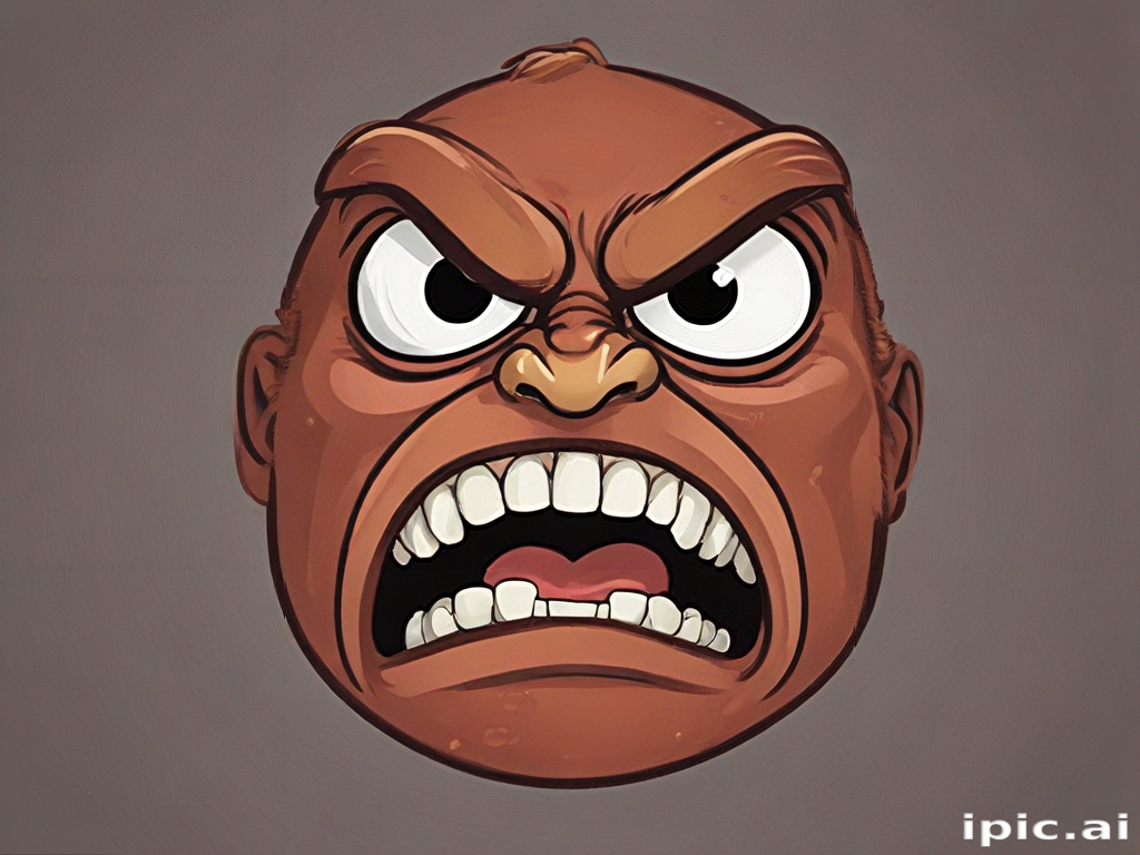 Furious Cartoon Character Expressing Intense Anger with Exaggerated ...