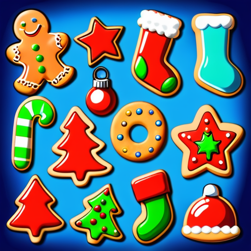 Colorful Christmas Cookies Featuring Gingerbread, Ornaments, and ...