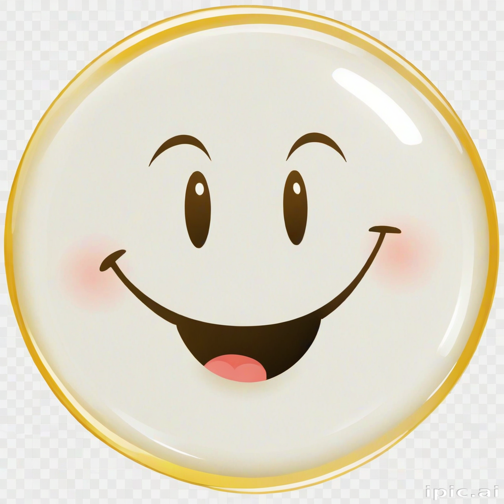 A Cheerful Smiley Face Emblem with Bright Eyes and a Happy Expression.