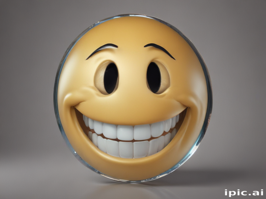 A Cheerful Smiley Face Encased in a Clear Glass Oval Display.