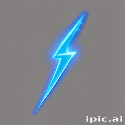 Vibrant Blue Lightning Bolt Illuminating a Subtle Gray Background Design