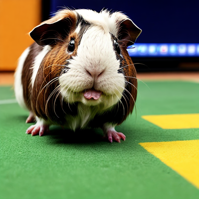 guinea pig playing video game