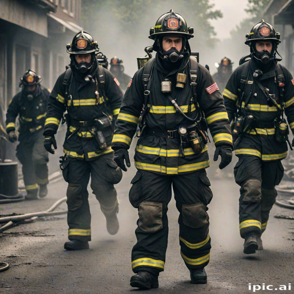 Brave Firefighters in Action Responding to a Challenging Emergency ...