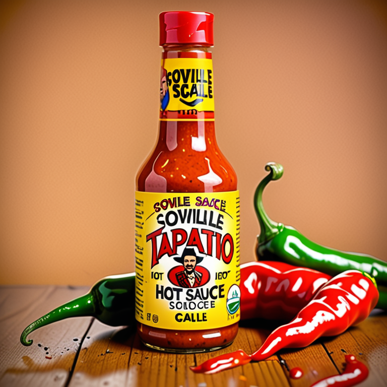 Vibrant Tapatío Hot Sauce Bottle Surrounded by Fresh Red and Green Chilies