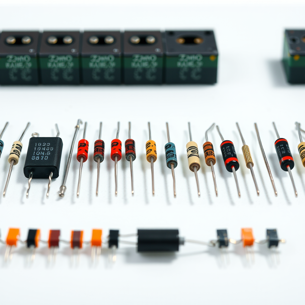 Create a high-resolution image of various electronic components ...