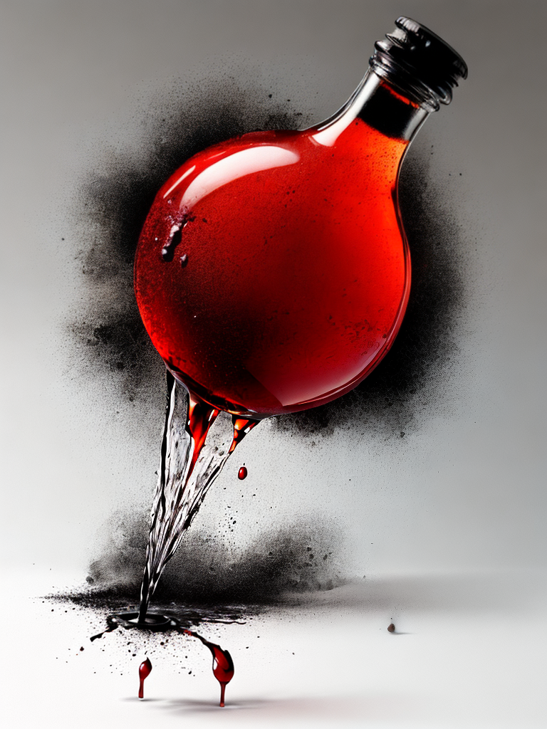 a coca cola is pouring blood and the background will be white. there ...