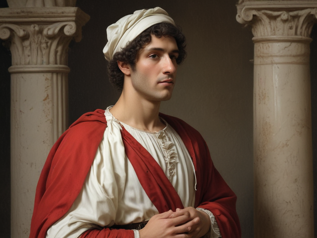 crea l'immagine di un senatore romano all'epoca di Giulio Cesare. Il ...