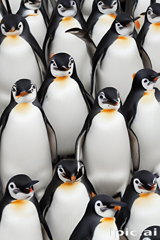 A Large Group of Penguins Standing Close Together in Their Natural Habitat.